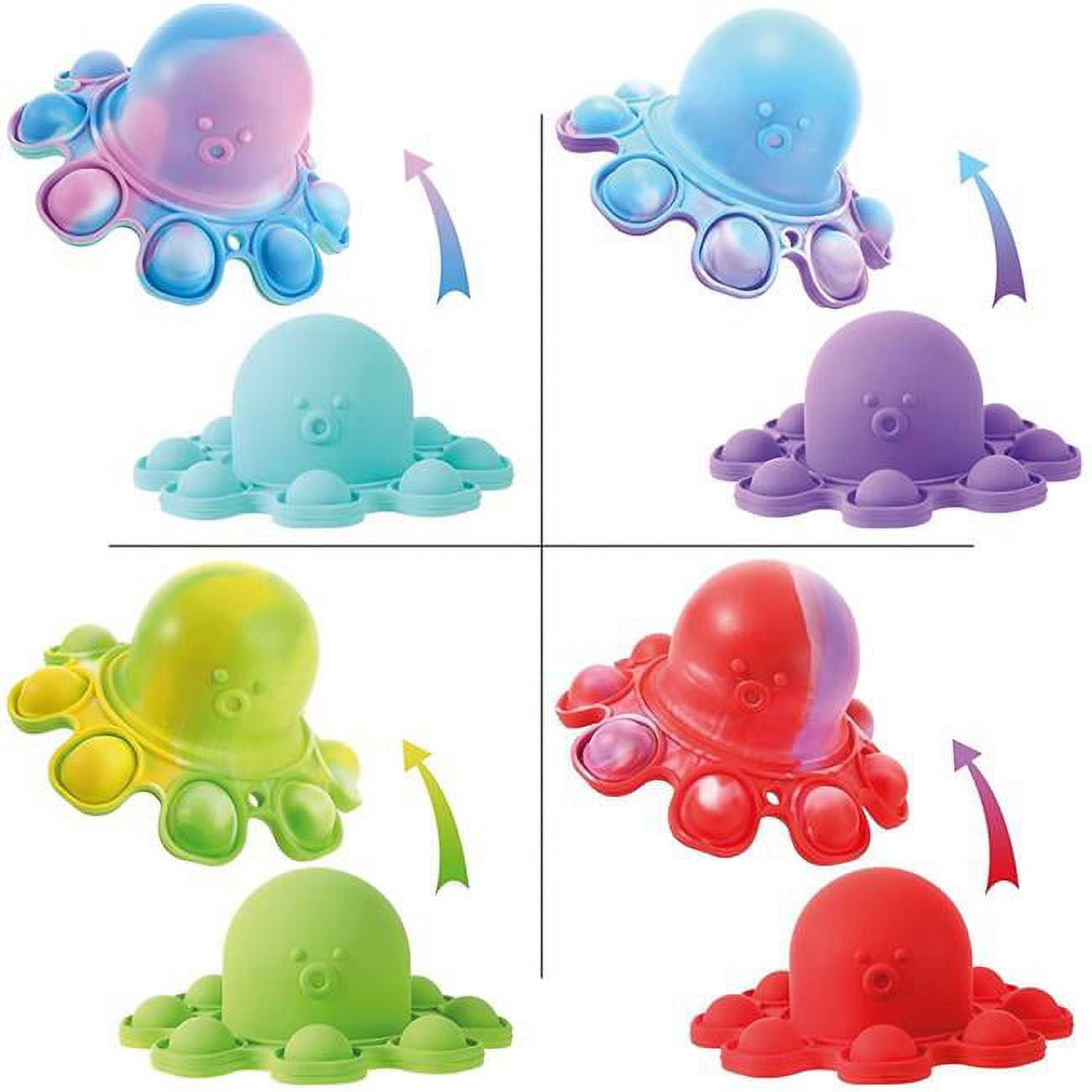 Push N Pop - Bubble Fidget Toy- Reversible Octopus Keychain - Assorted - Walmart.com