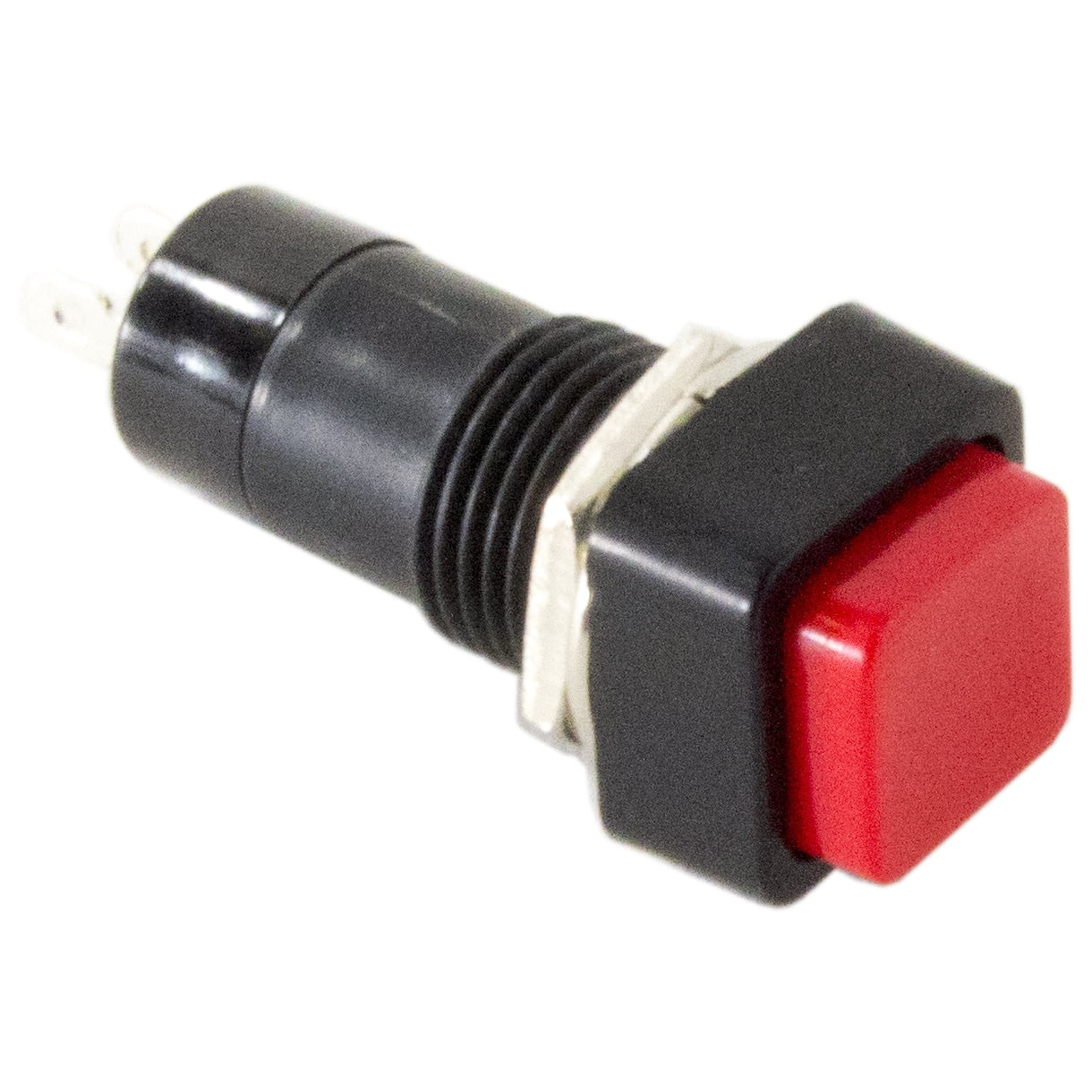 Push-On / Push-Off Switch 3A 125VAC, Square Shaped Red Button (15.5mm x ...