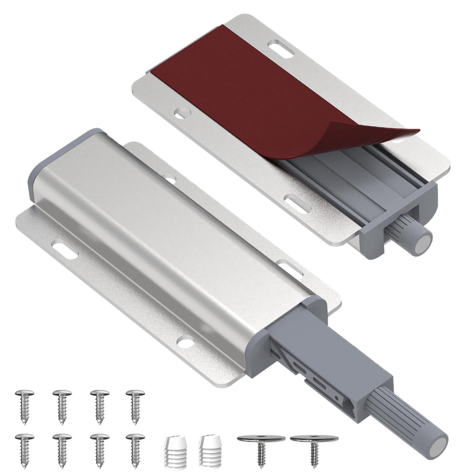 Push to Open Door Latch for Cabinet Door 2 Pack Magnetic Push Latches ...