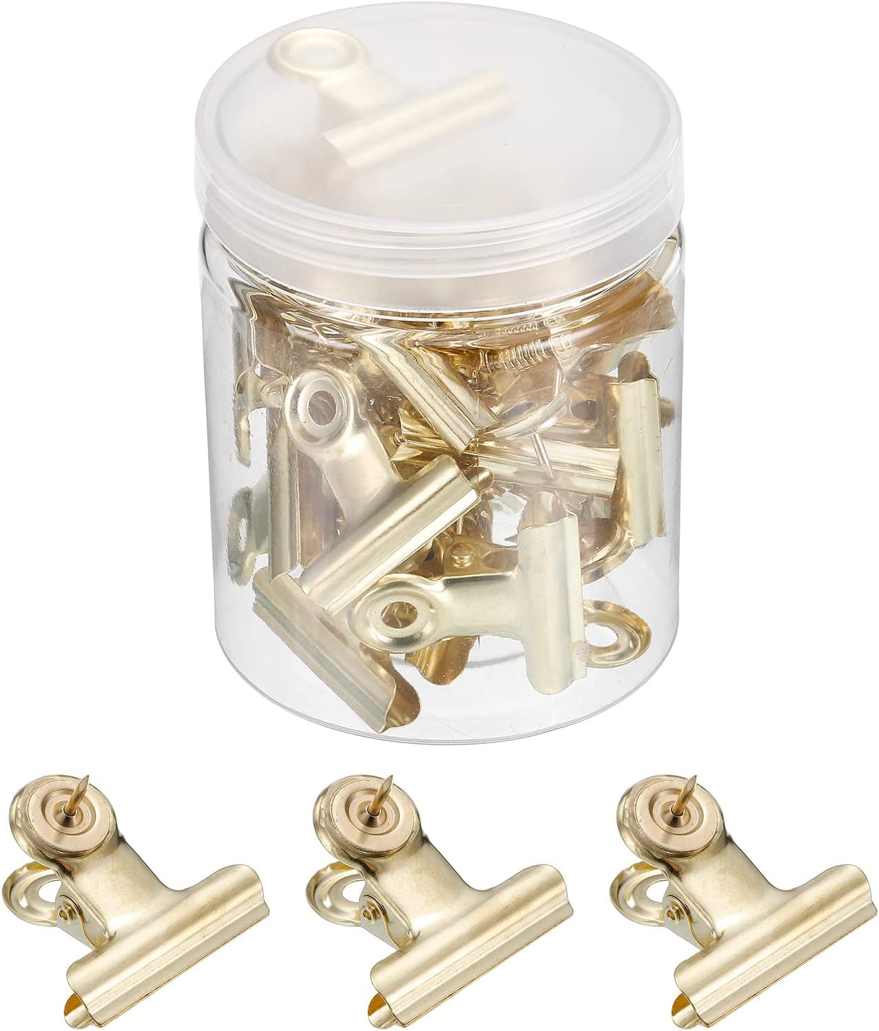 Walmart Gold Push Pin Clips, 20 Pack Metal Thumb Tacks Holder for ...