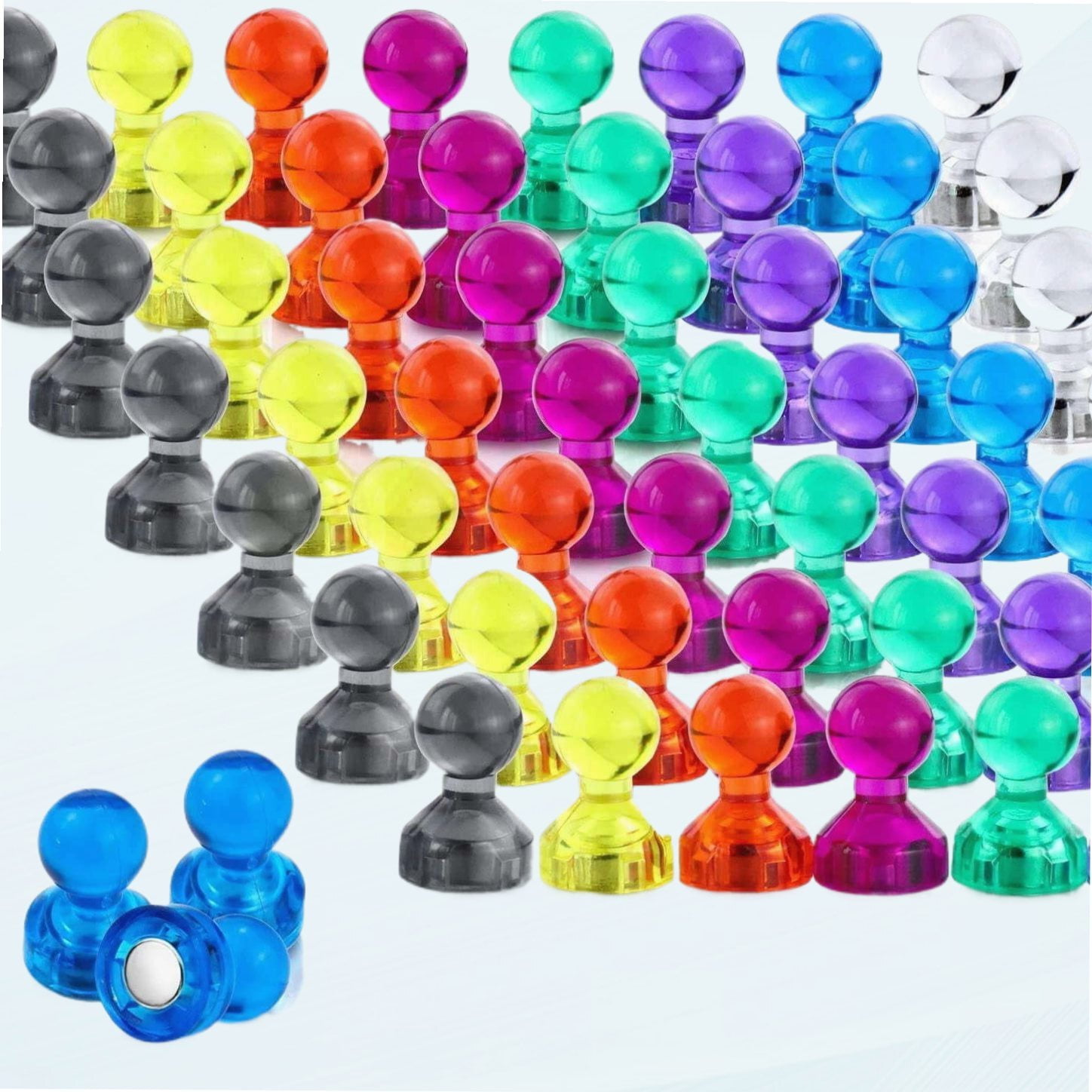 Push Pin Magnets, 40 Pack 8 Colors Refrigerator Magnets, Colorful and ...