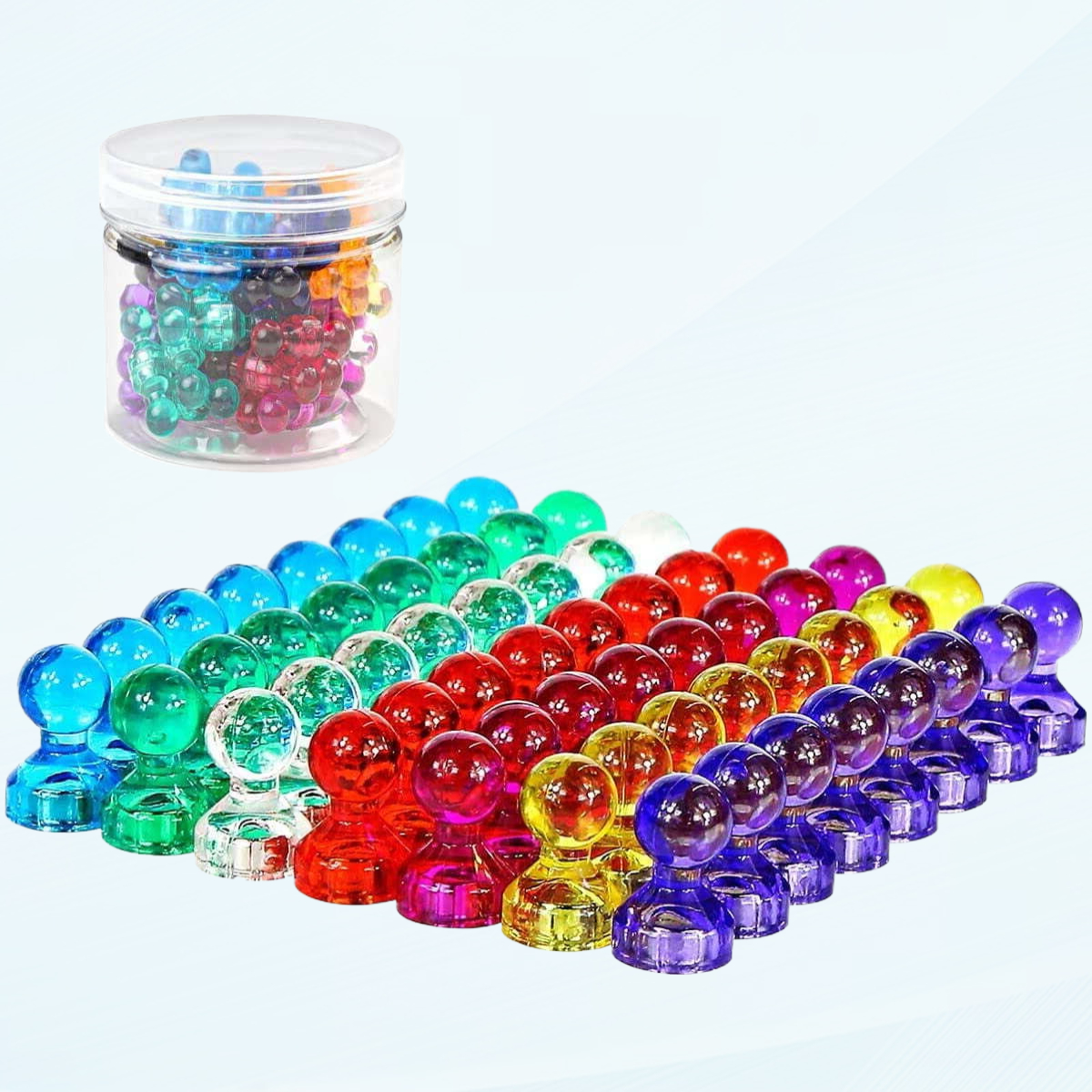 Push Pin Magnets,60 Pack 8 Assorted Color Strong Magnets,Magnetic Push ...