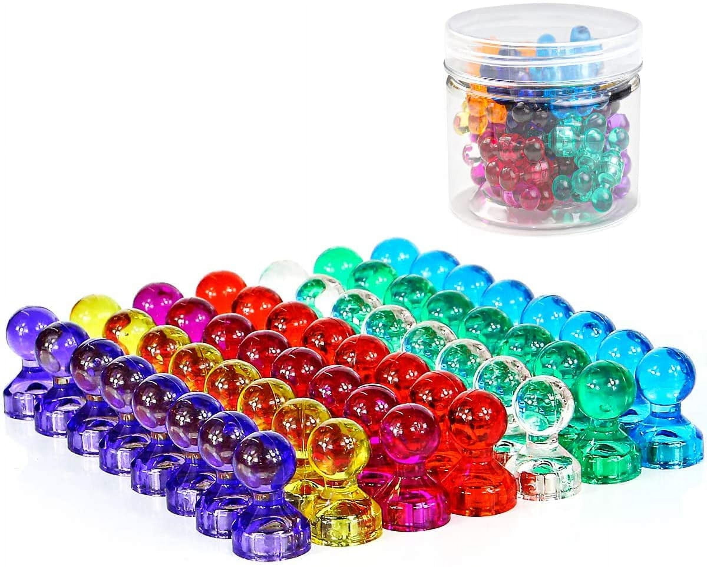 Push Pin Magnets,60 Pack 8 Assorted Color Strong Magnets,Magnetic Push ...