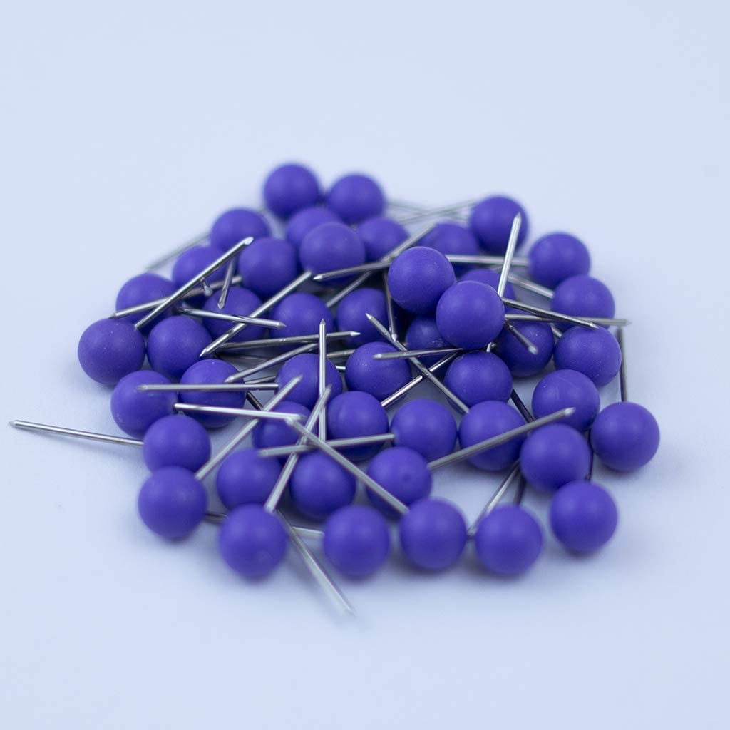 Push Pin Map Tacks - Purple - 50 Push Pins - Walmart.com