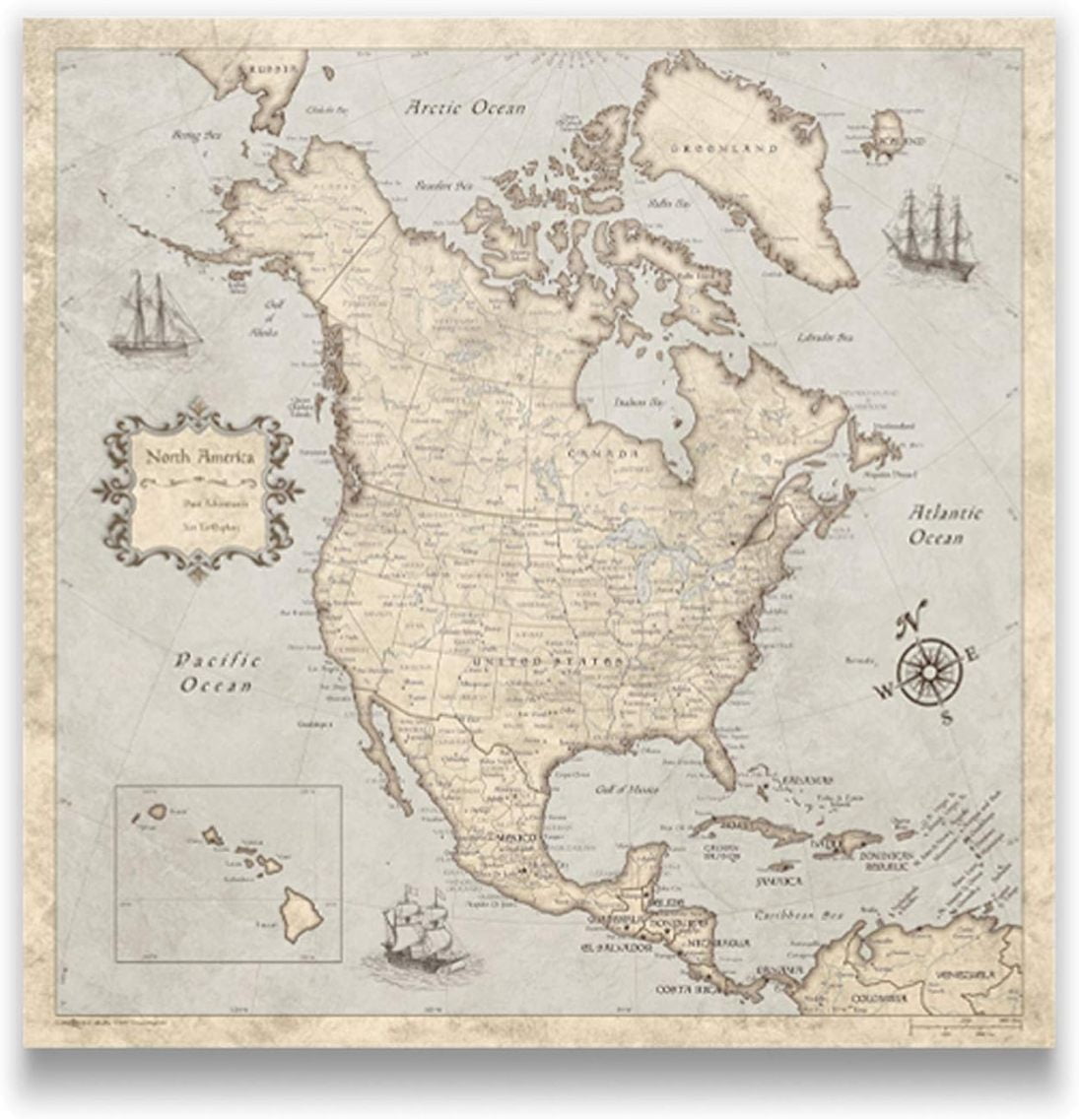 Push Pin North America Map Board - With Push Pins to Mark North America ...