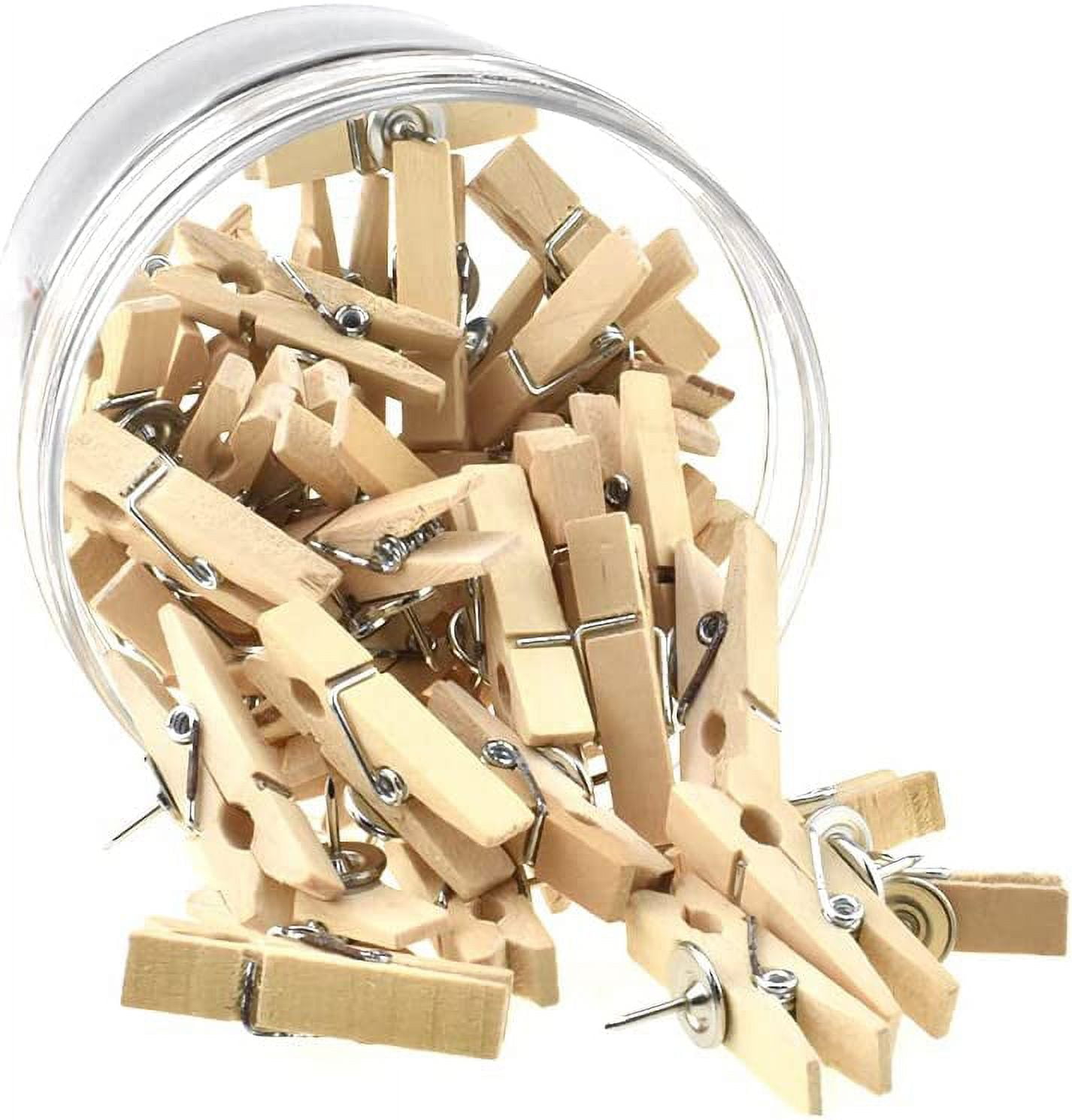 Push Pin with Wooden Clips Thumbtacks Tacks Easy Add and Remove Sharp ...