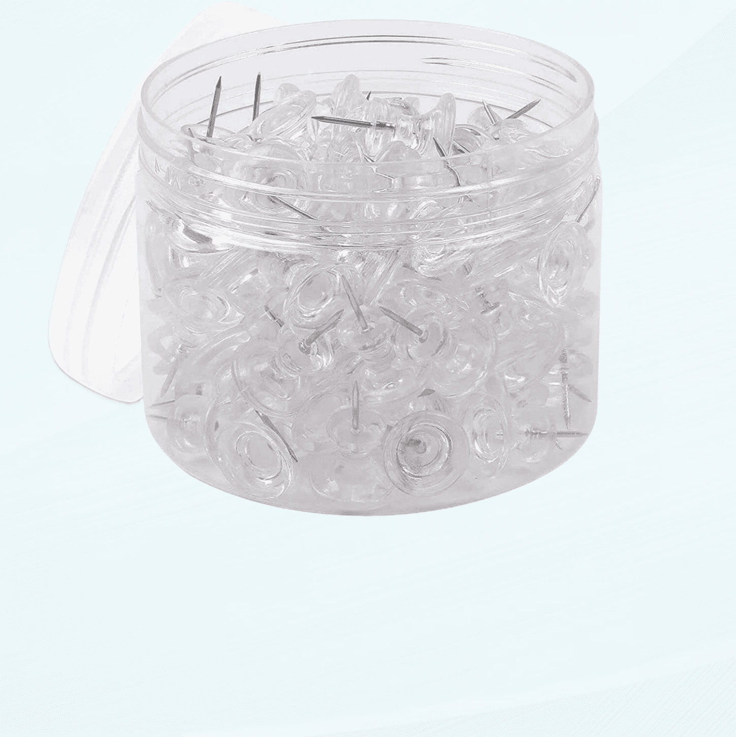Push Pins 100 Count, Standard Clear Thumb Tacks Steel Point and Clear ...