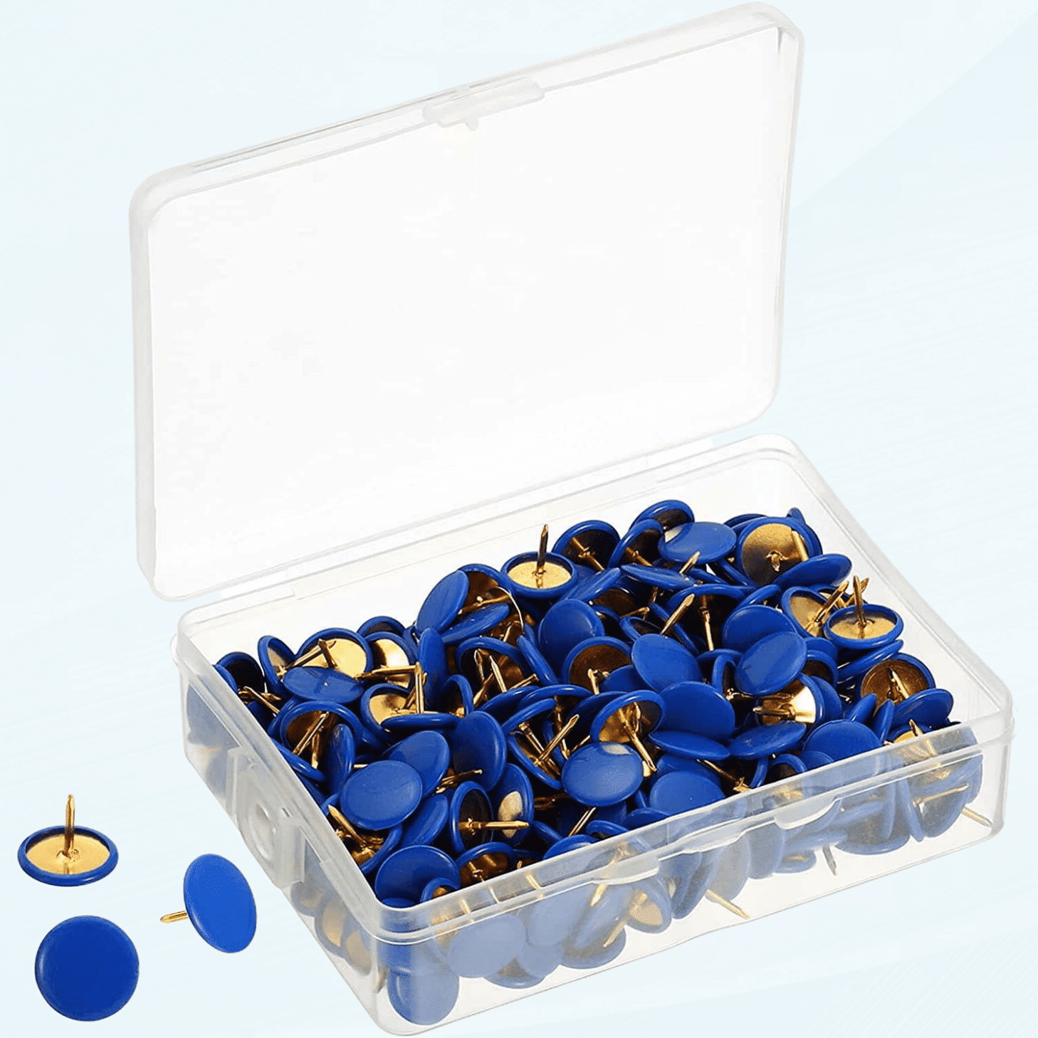 Push Pins, 300 Pack Plastic Roundness Pushpin Thumb Tacks Golden Steel ...