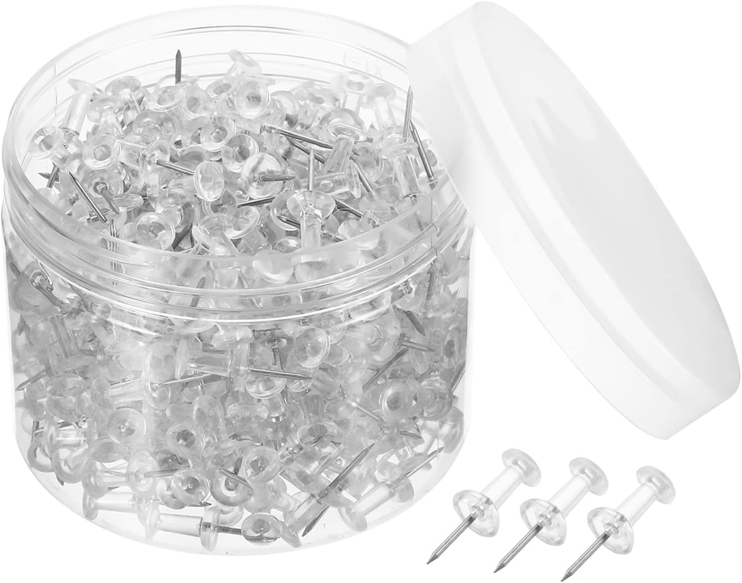 Push Pins, 400 Pack Plastic Head Map Thumb Tacks Steel Point for Office ...