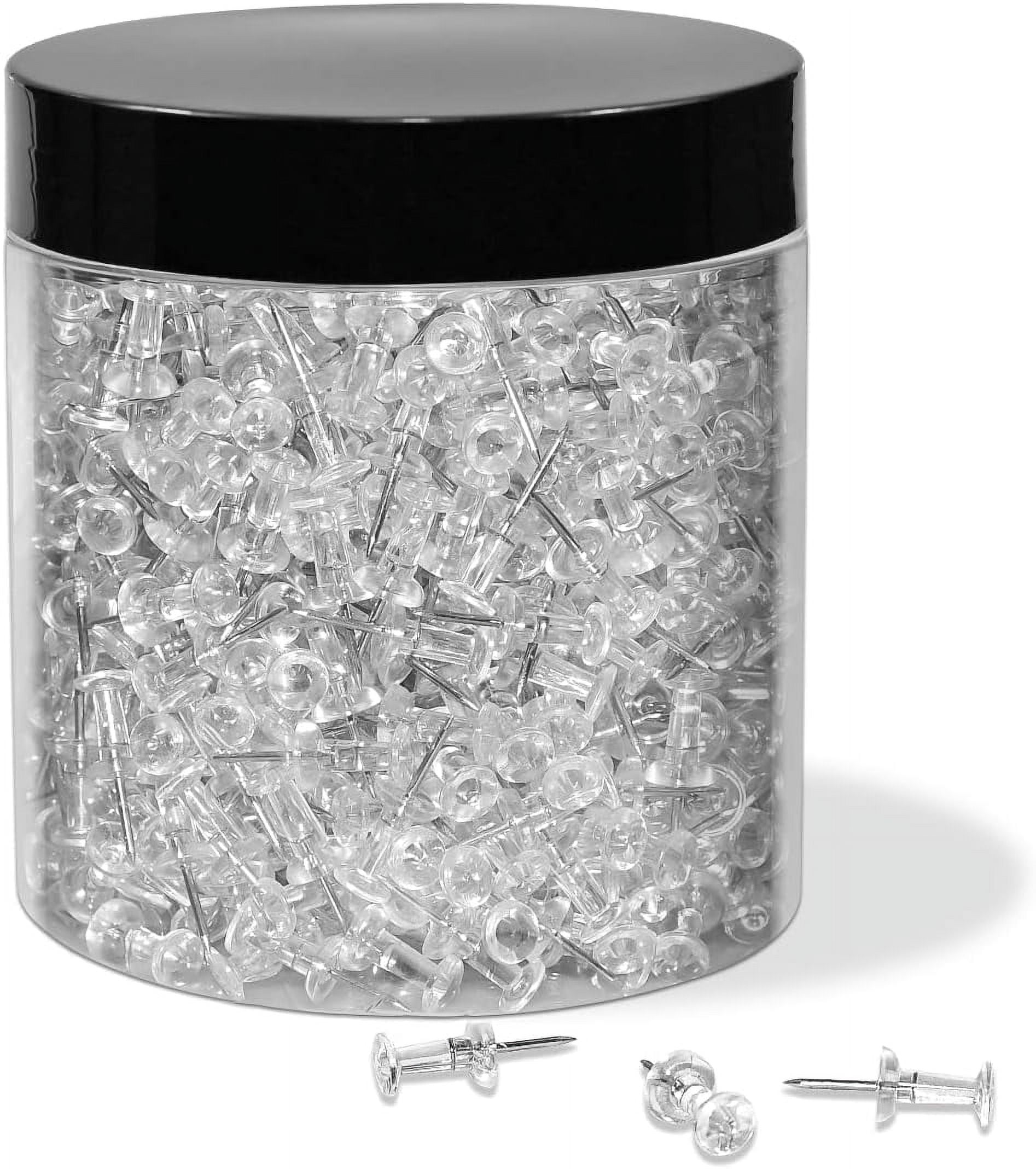 Push Pins Tacks 800 Count in Reusable Box, Standard Clear Thumb Tacks ...