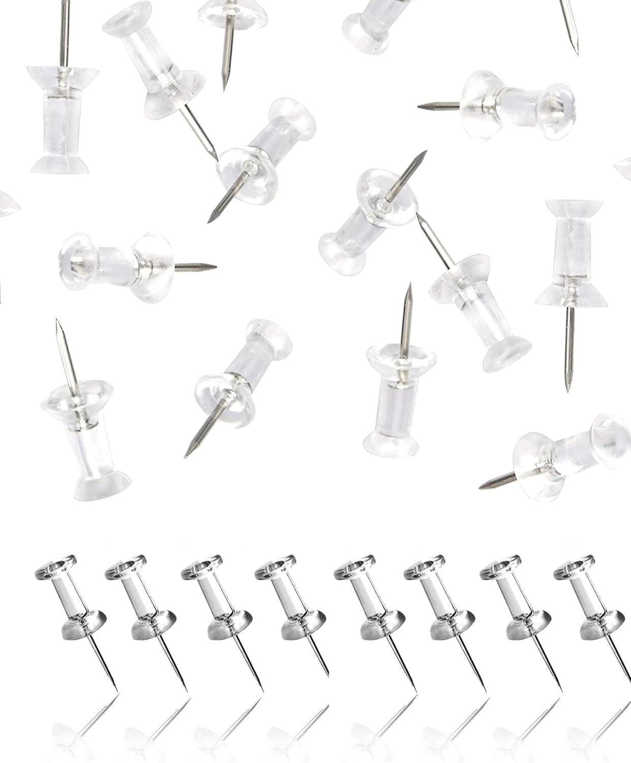 Push Pins Tacks, Clear Plic Head, Steel Point, Push Pins 600 Count ...