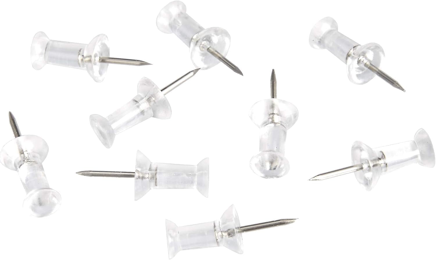 Push Pins Tacks, Steel Point, Clear Plastic Head, for Bulletin Board ...