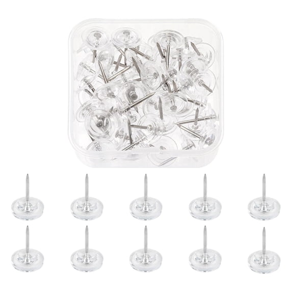 Push Pins Tacks, Steel Point Push Pins, Clear Plastic Head Push Pins ...