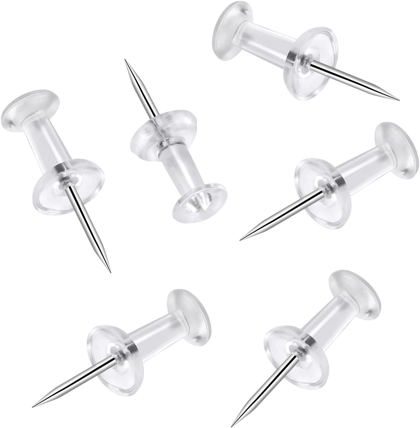 Push Pins Tacks, Thumb Tacks for Wall, Clear Plastic Head, Steel Point ...