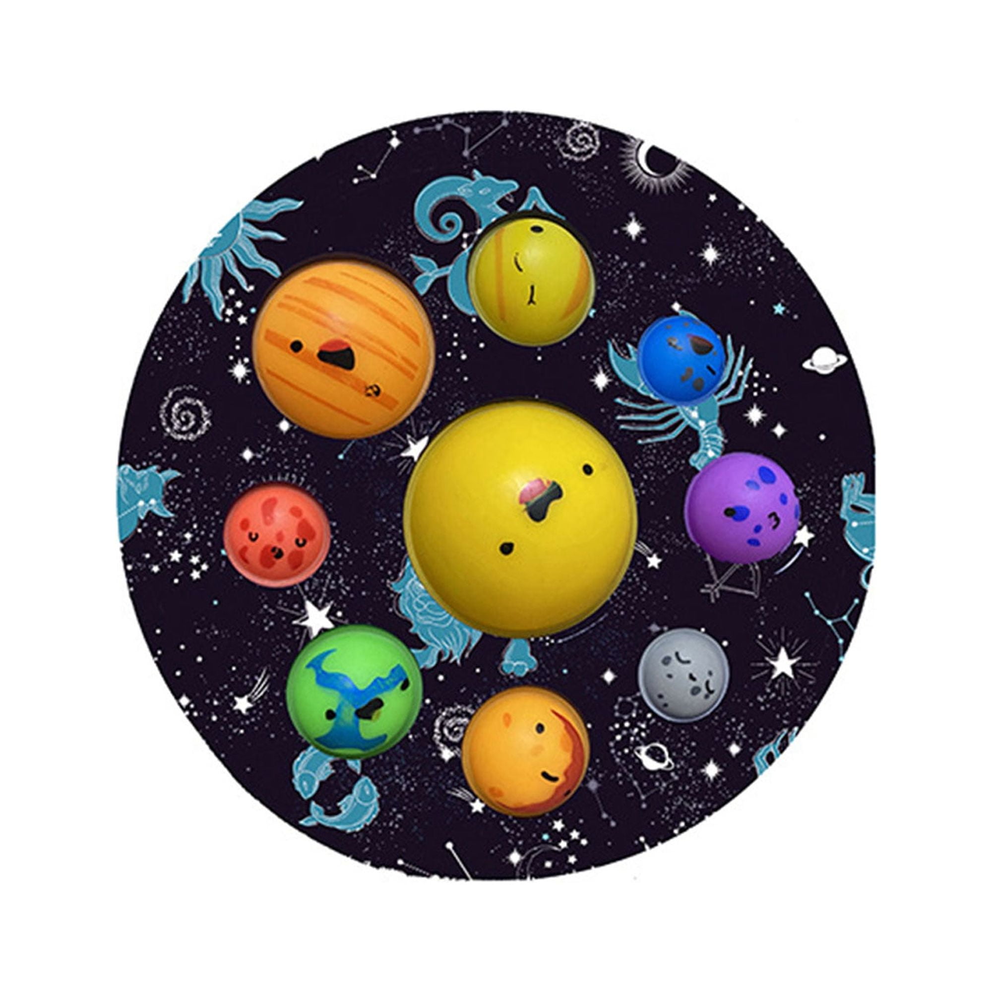 Push Pop Bubble Fidget Toy, Planet Stress Relief Toy Popper Flipping ...