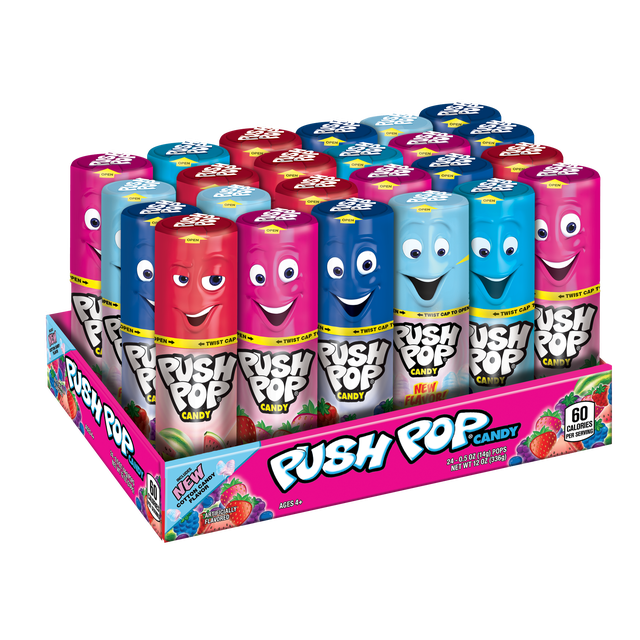 Push Pop Candy Lollipop .5 oz, Assorted Flavors, Perfect for Parties ...