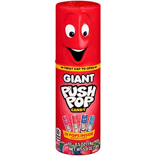 Push Pop Giant Container with Individually Wrapped Lollipop Variety ...