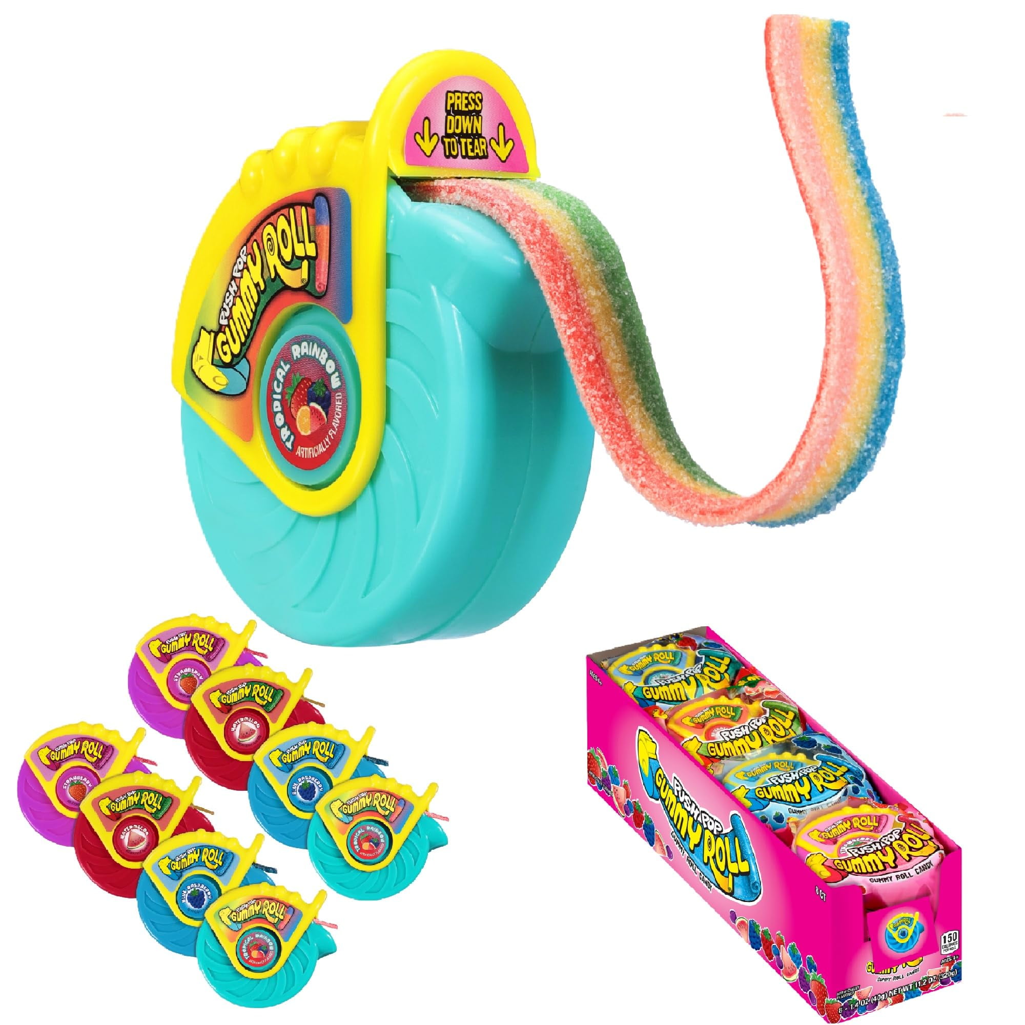 Push Pop Gummy Roll OIF8 8 Count Variety Pack - Individual Gummy Candy ...