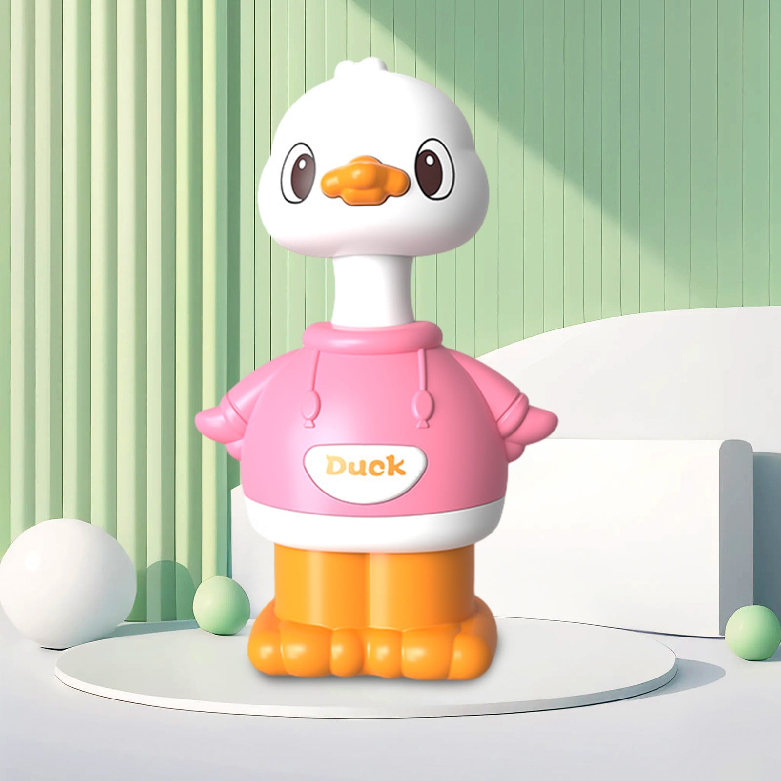 Push Powered Duckling Walking Toy, Imitate Crawling Pull Back Duck for ...