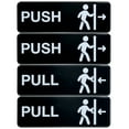 Push/Pull 9x3" Plastic Business Sign 4-Pack, Black and White - Walmart.com