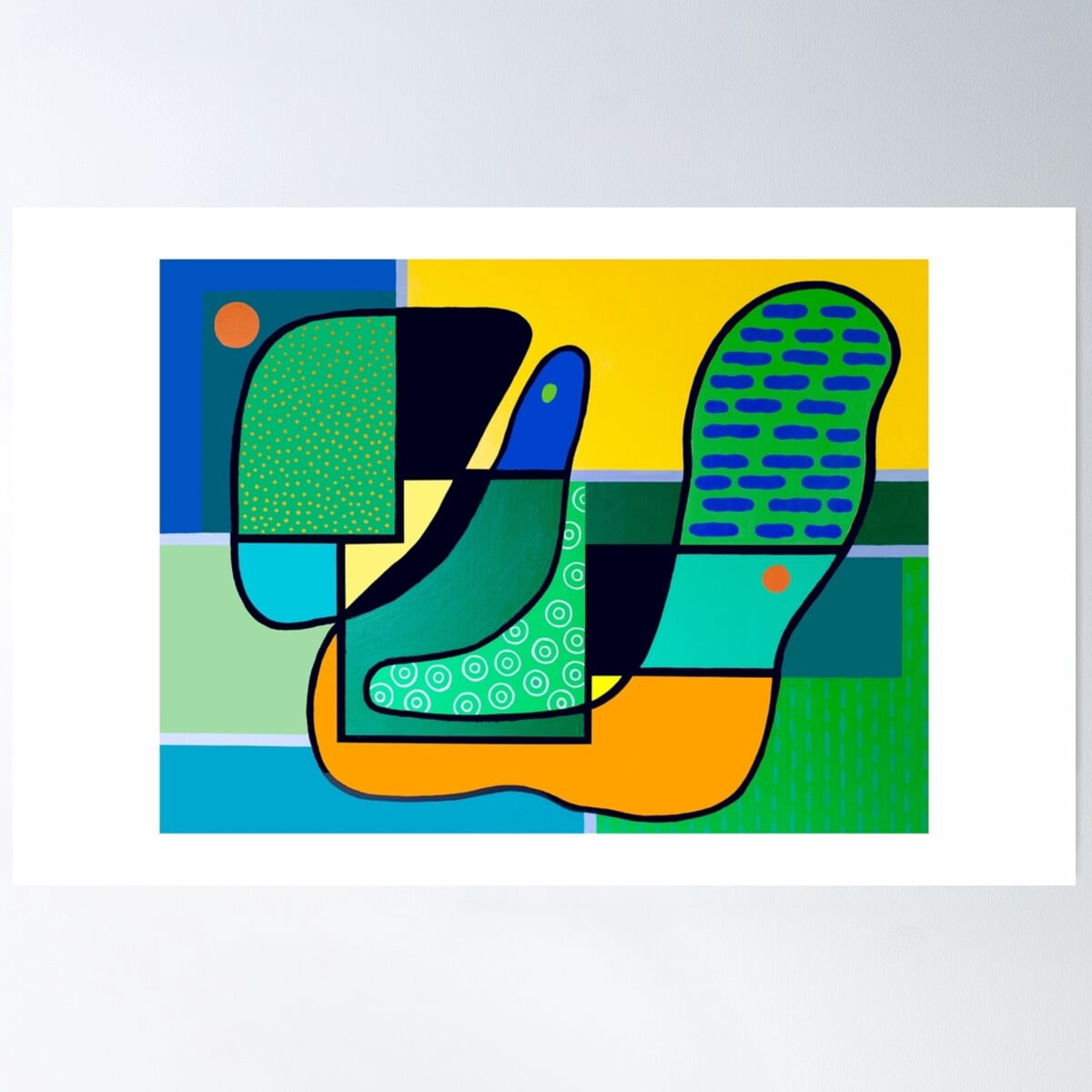 Push And Pull, Acrylic On Canvas, Original 4' X 3'. Artists: Jennifer ...