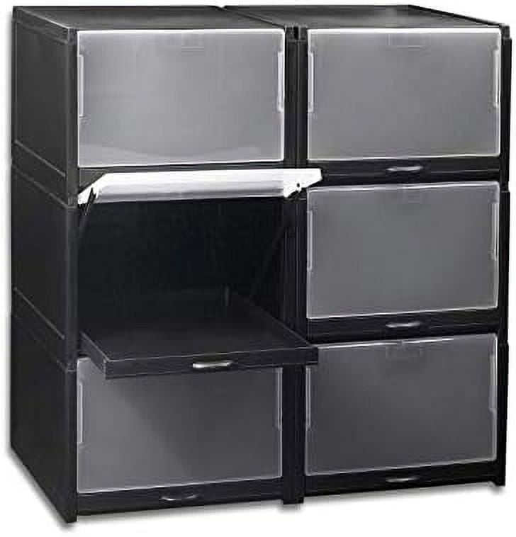 Push-Pull Drawer Type Stackable Shoe Storage Container Box Organizer ...