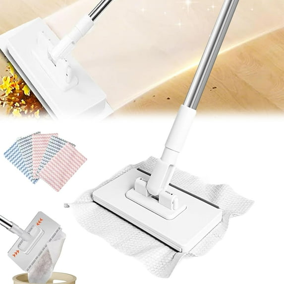 Push Pull Mini Mop, Zero Touch Mini Mop, 40in Long Handle Lazy ...