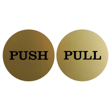 Fun Horizontal Push Pull Door Sign (Brushed Gold) - Large - Walmart.com