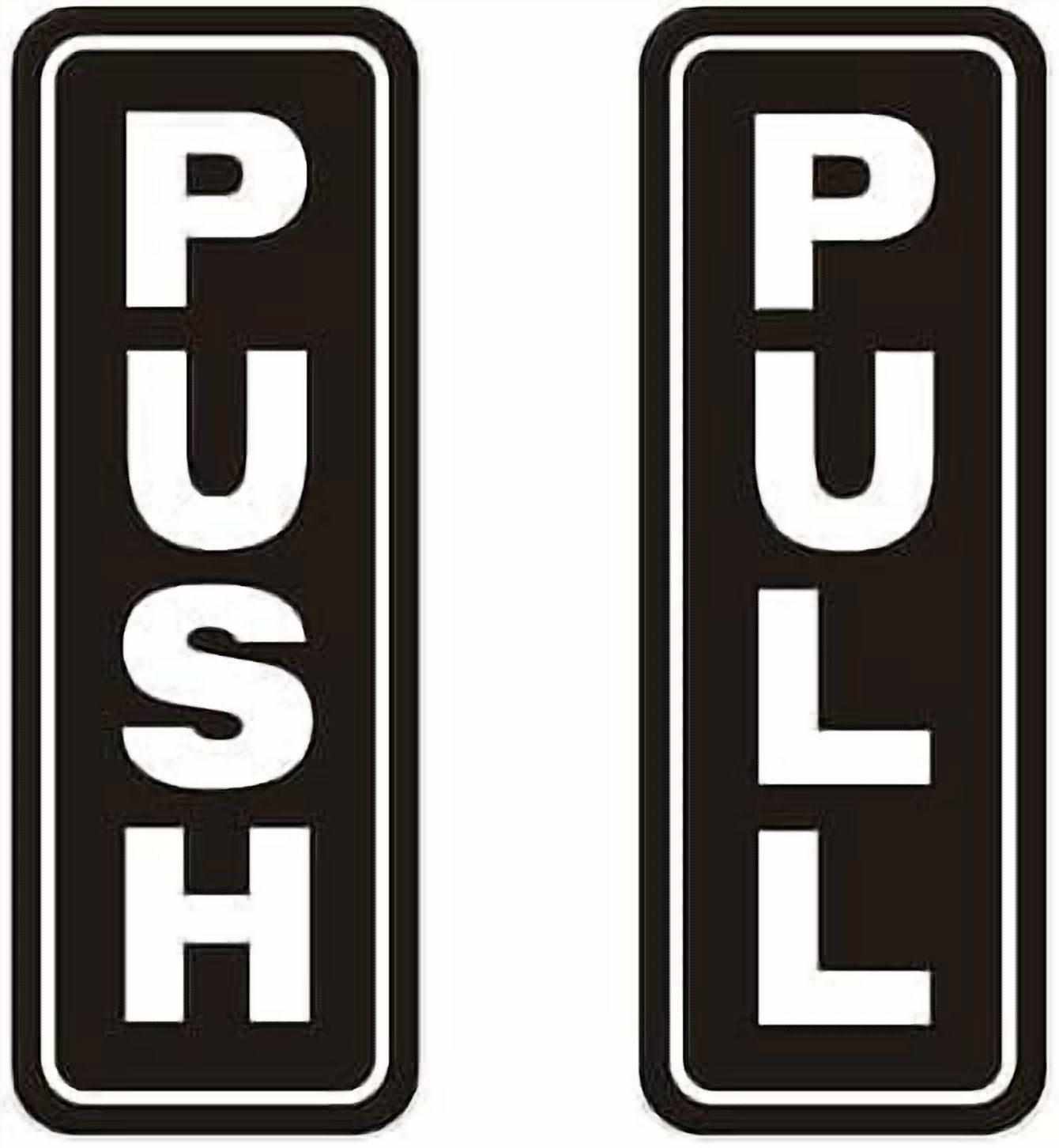 Push Pull Stickers Sign, 2 Pack 2x5 inch, Vertical Decal Self-Adhesive ...