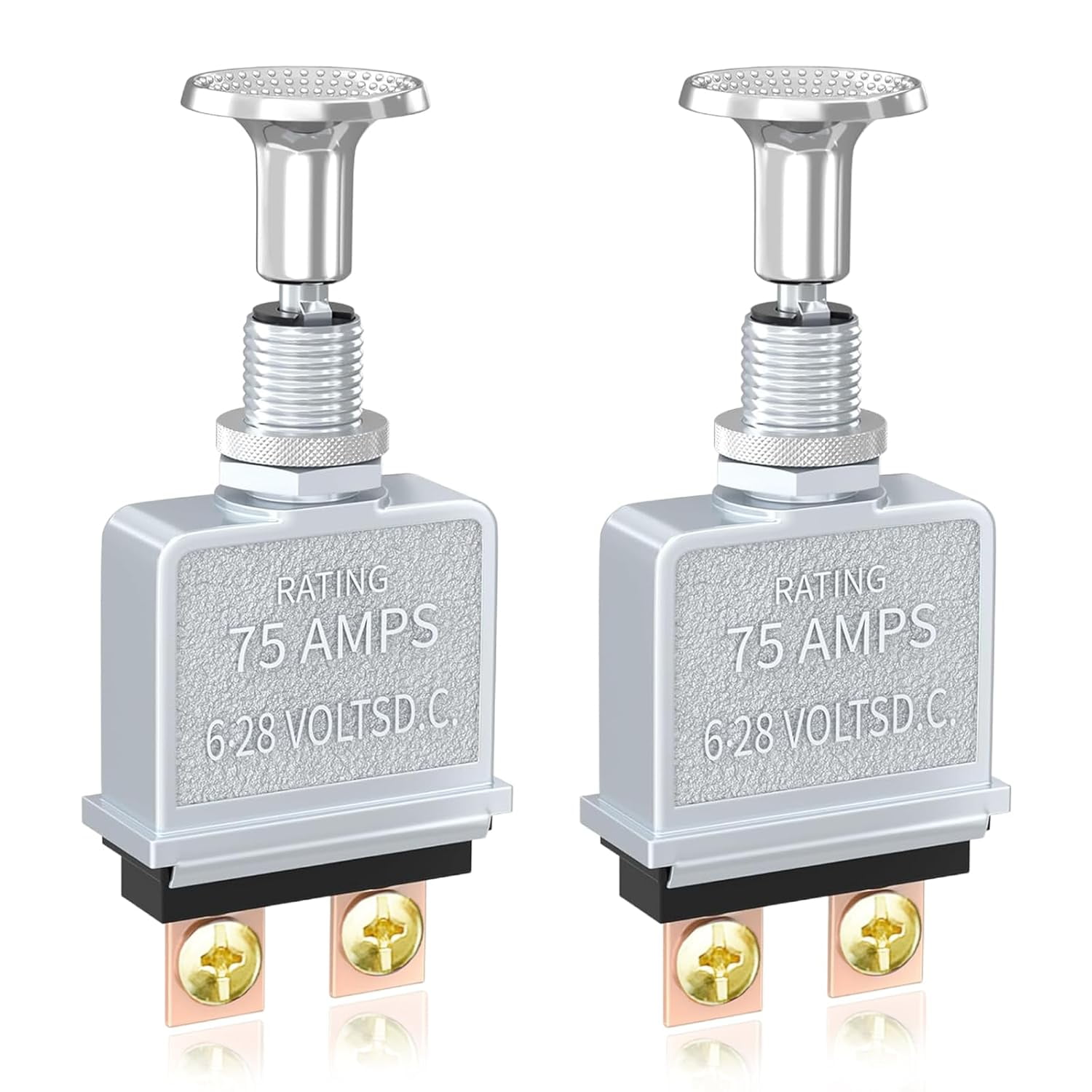 Push Pull Switch, 75 Amp Pull Switch Heavy Duty 6-28V DC 2 Position Spst On/Off for Marine ...