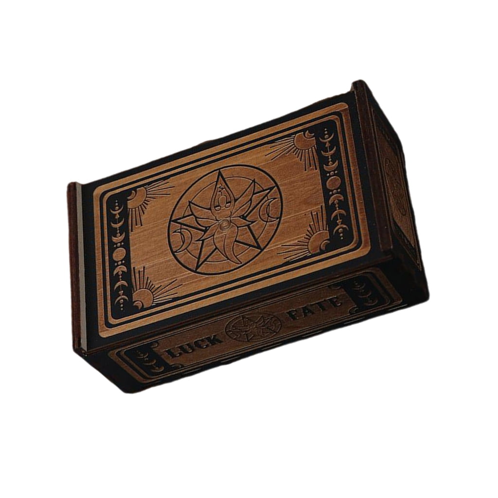 Push Pull Tarot Cards Box Wood Tarot Card Case Astrologys Trinkets Box ...