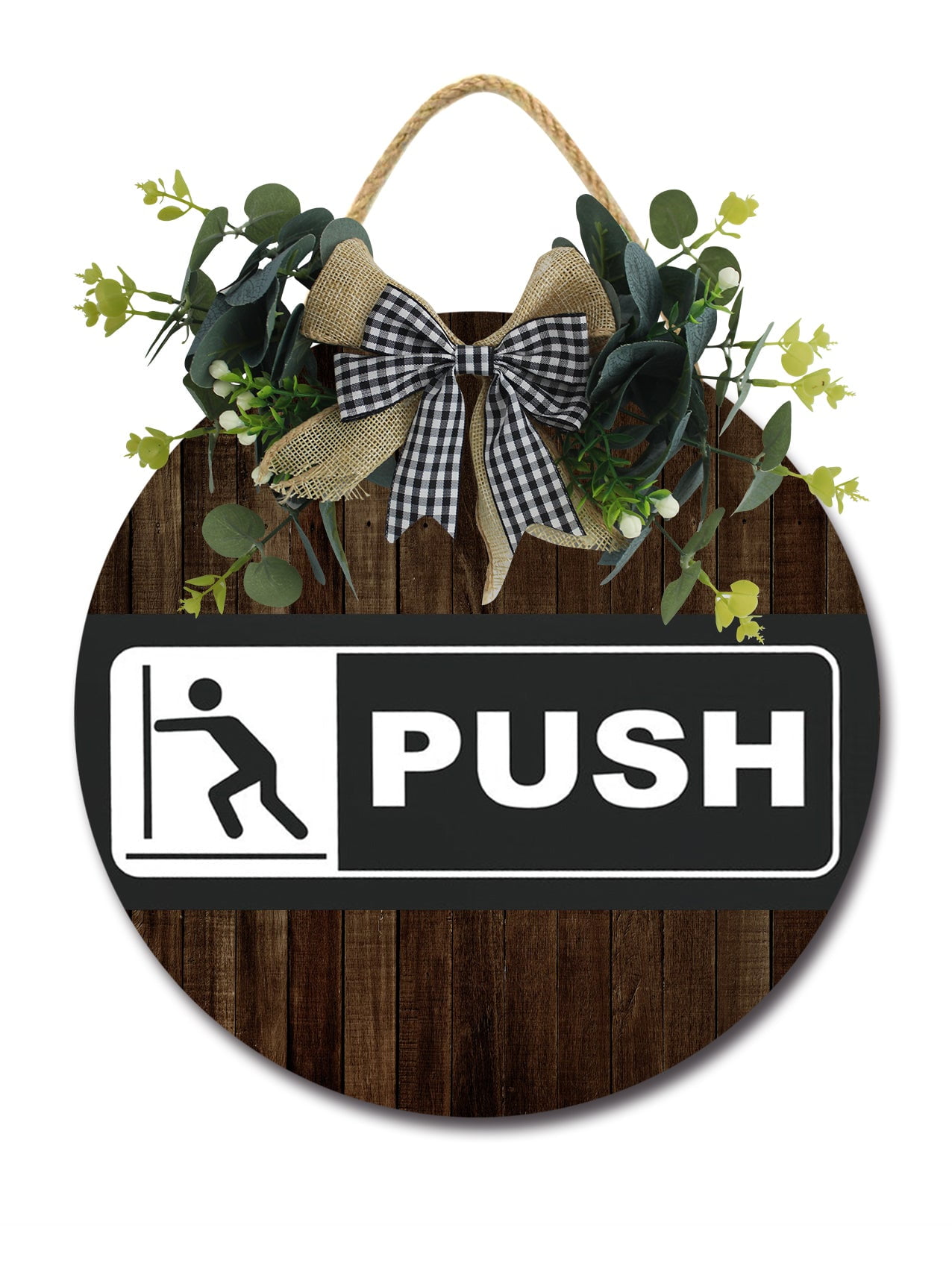 Push Sign Farmhouse Wood Sign Front Porch Decor Rustic Wooden Sign Wall ...
