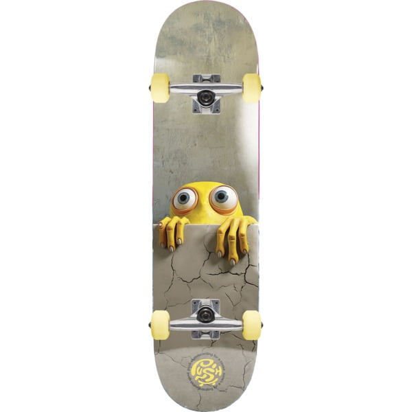 Push Skateboards Peek Over Yellow Mini Complete Skateboard - 7" x 29.2 ...