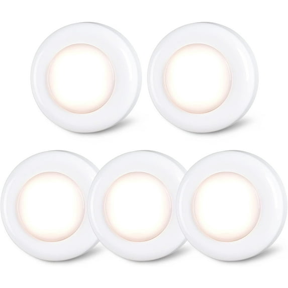 Push Tap Light, 2.8” Mini Night Touch LED Puck Lamp, Portable Under ...