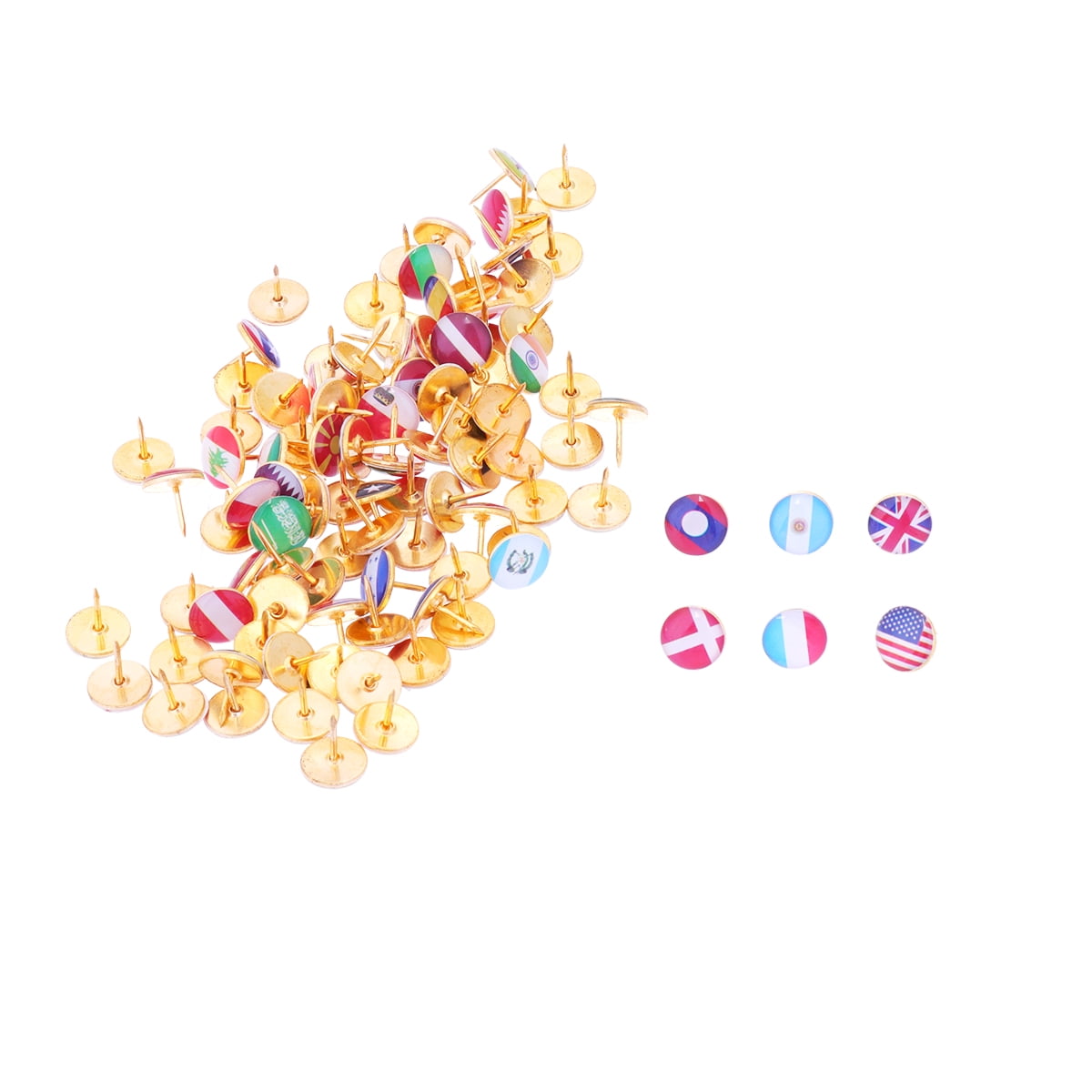 Push Thumbtack Tacks Thumb Board Flag Pin Map National Wall Decorative ...