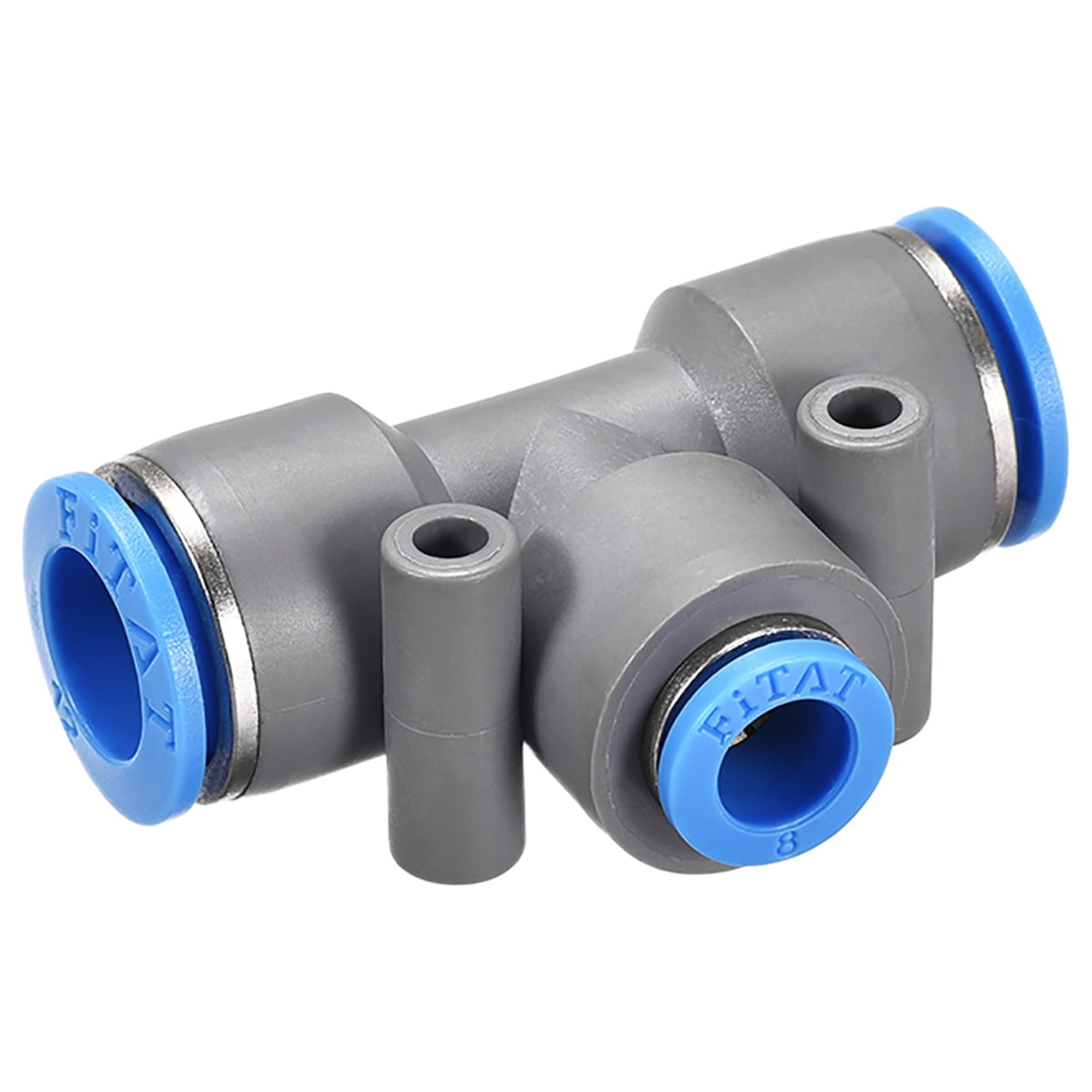 Push To Connect Fittings Tee Tube Connect 12-8mm OD Grey Push Lock ...