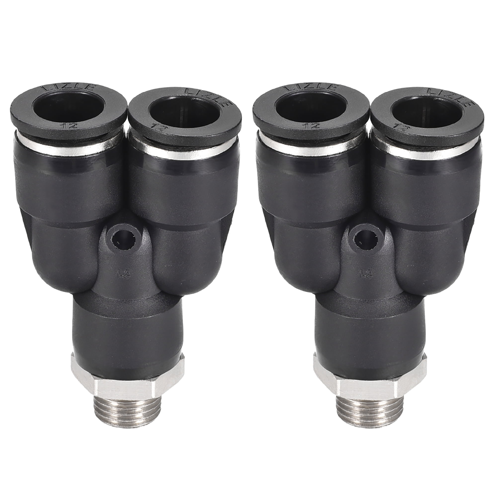 Push To Connect Fittings Y Type Tube Connect 12mm OD x 1/4PT Male ...