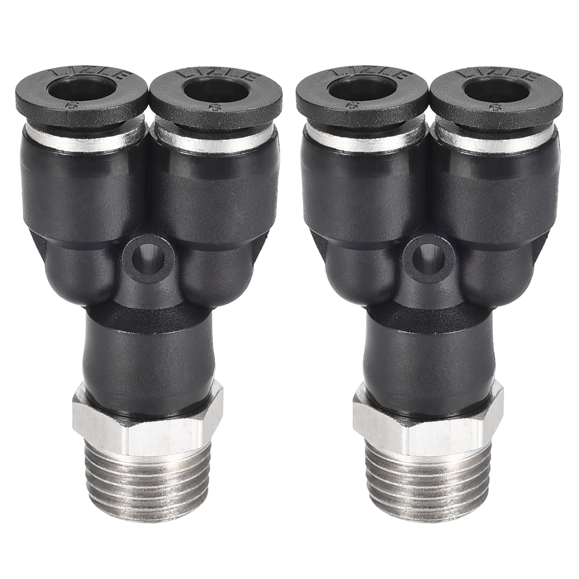 Push To Connect Fittings Y Type Tube Connect 6mm OD x 1/4PT Male Thread ...