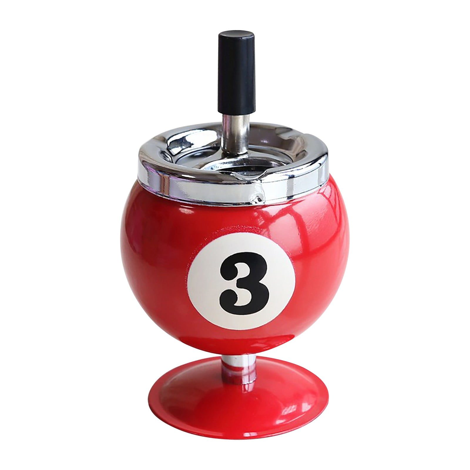 Push-Type Ashtray with Lid, Portable Plastic Tabletop Cigarette Tray ...