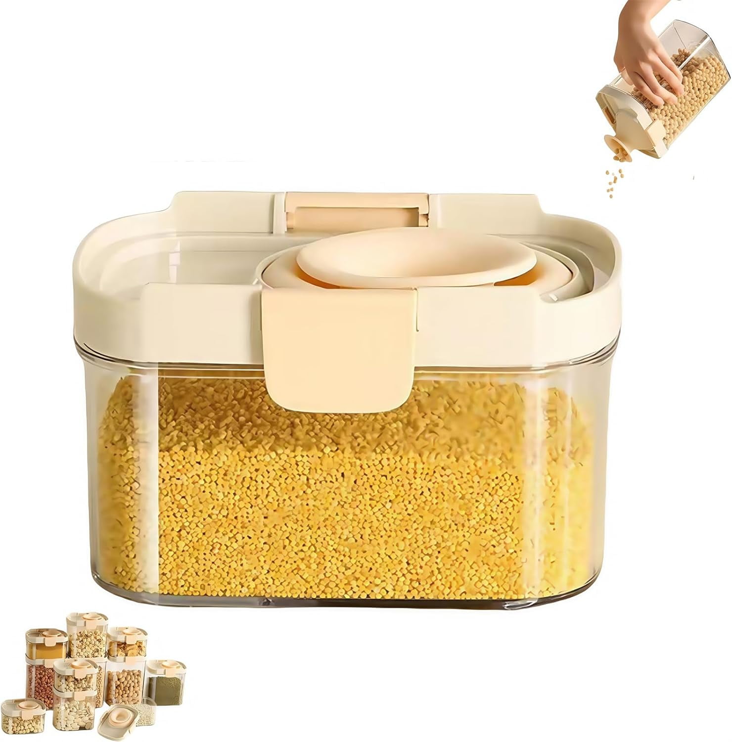 Push-Type Sealed Box Storage Jar, Sealed Grain Jar, Airtight Food ...