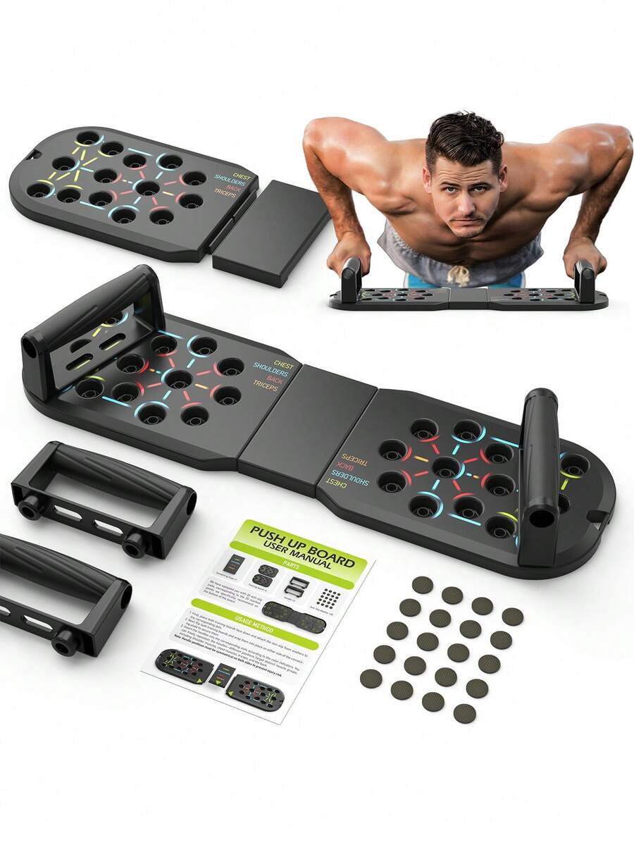 Push Up Board Home Gym, Multi-Functional 16-in-1 Foldable Pushup Board ...