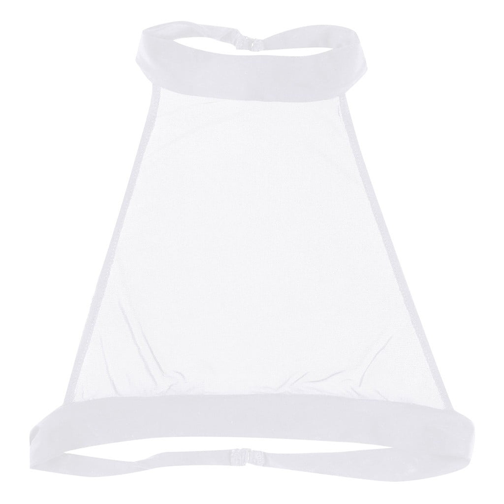 Push Up Bra for Women Plus Size Sheer Mesh See-Through Short Sleeve ...