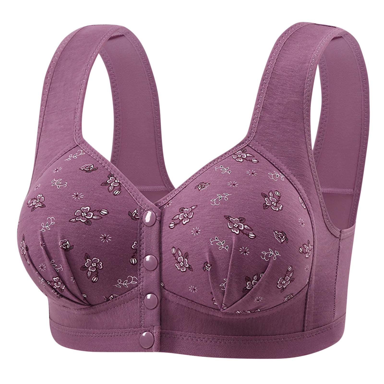 Push Up Bra for Women Seniors Front Snap Closure Bras Front Snaps Solid ...