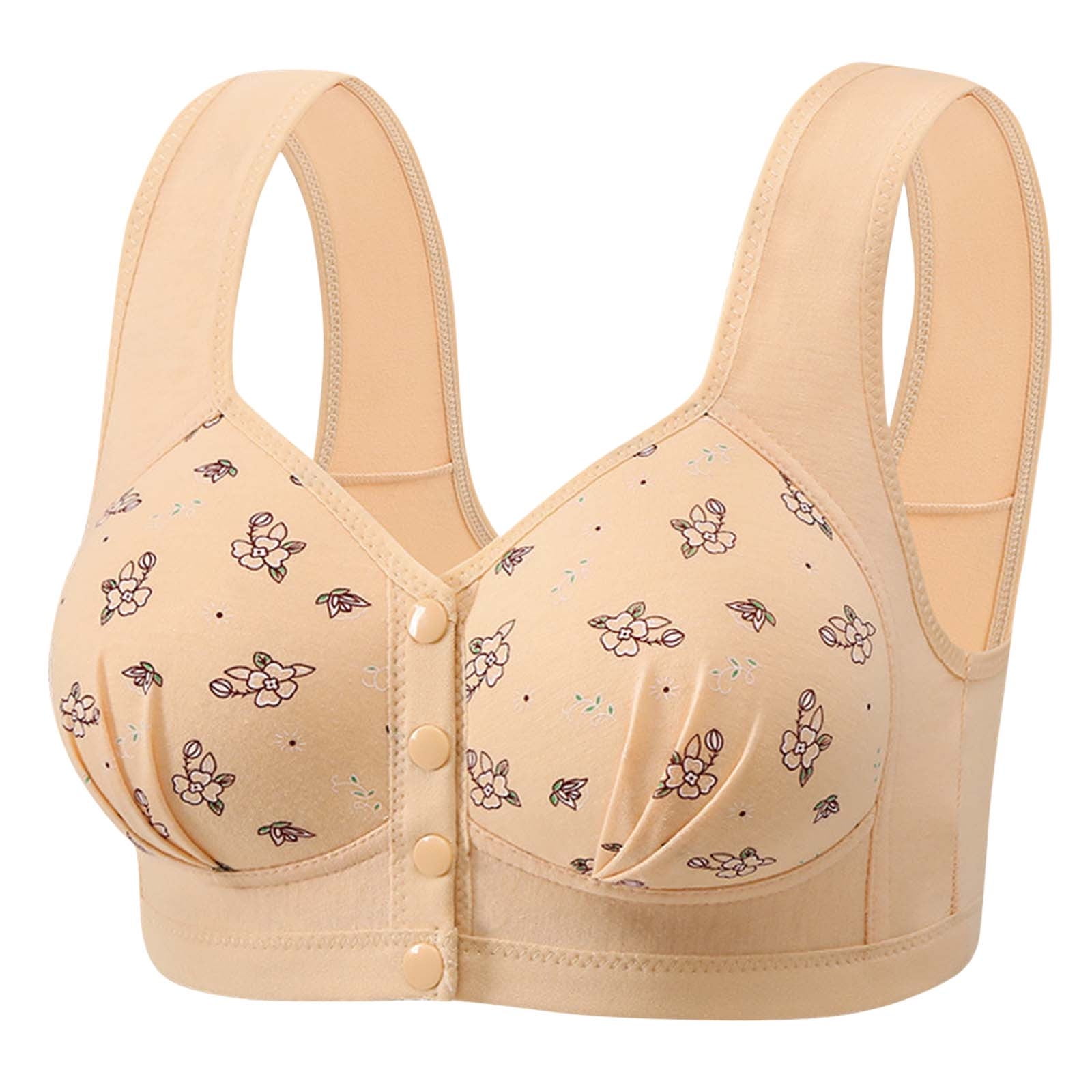 Push Up Bra for Women Seniors Front Snap Closure Bras Front Snaps Solid ...