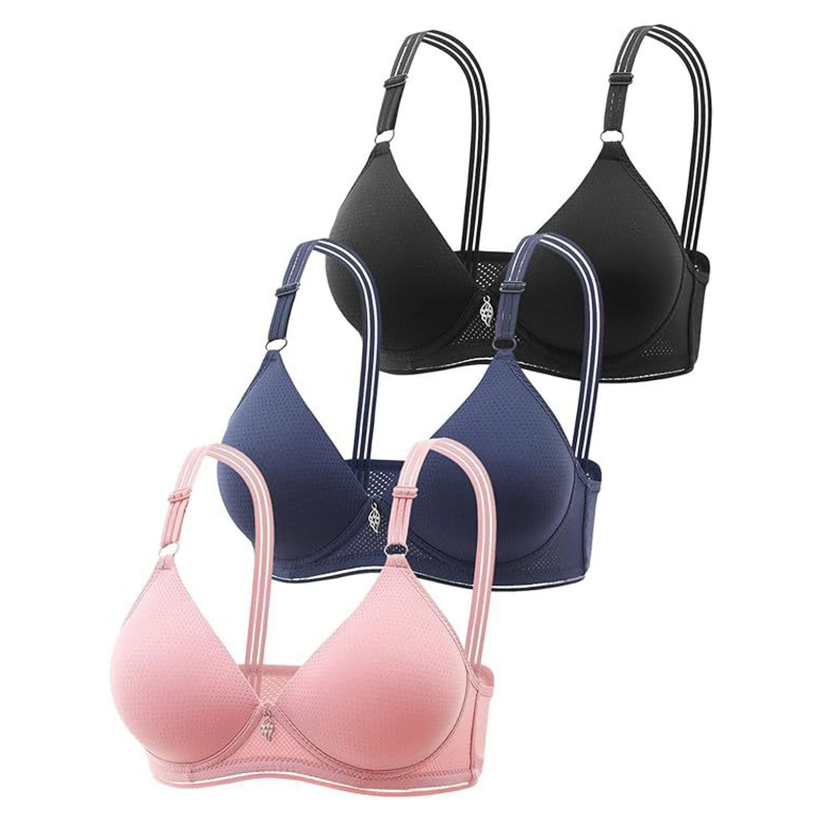 Summer Savings Clearance Push Up Bras for Women 3PC Sexy Wireless Solid ...