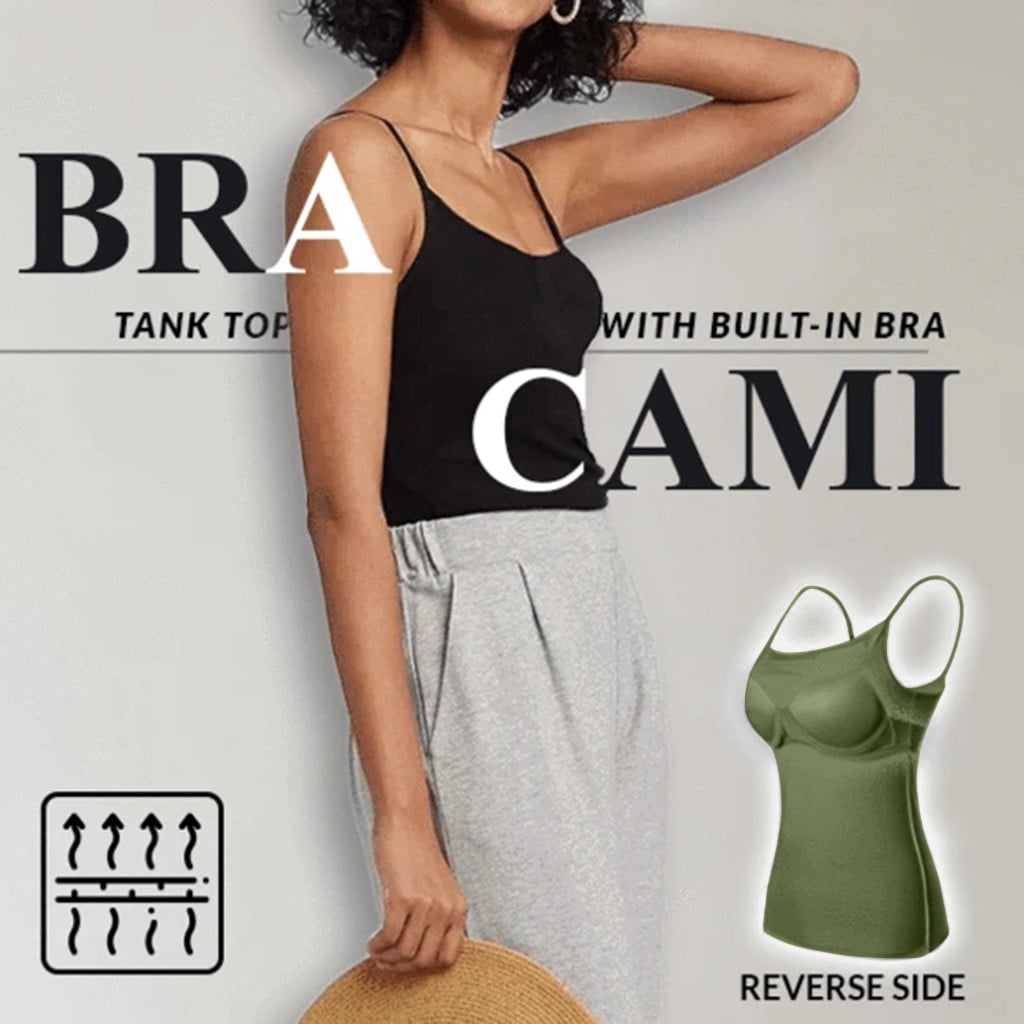 Push Up Bras for Women Camisole Tops with Built in Neck Vest Padded ...