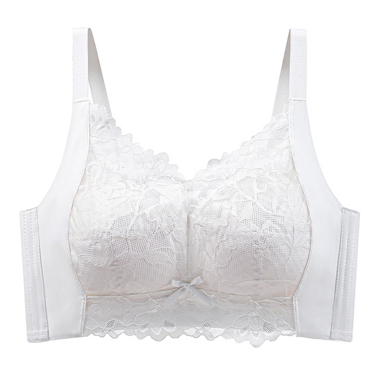 Push Up Bras for Women Underwire Lace Floral Unlined Minimizer Full ...