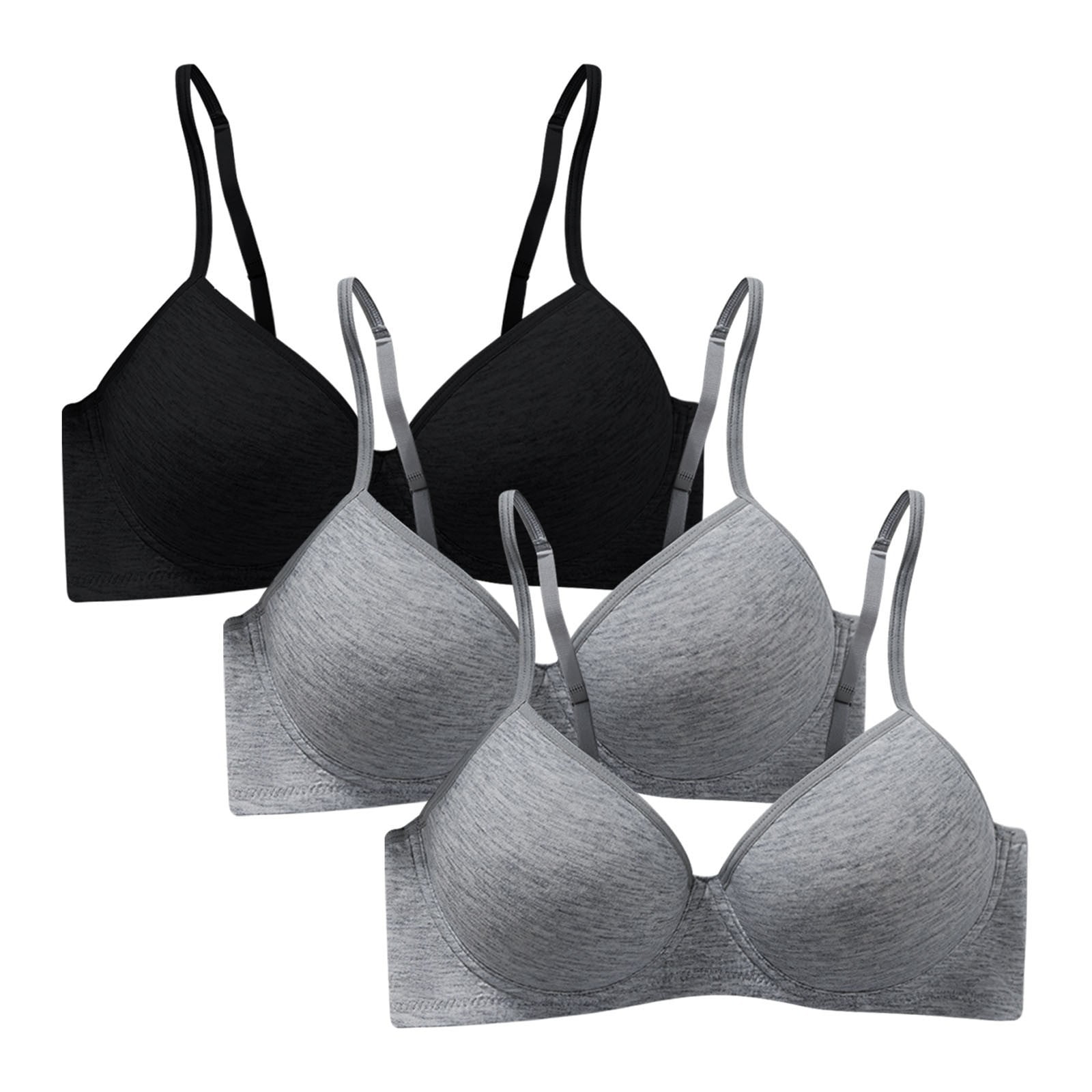 Push Up Lightly Padded Basic Underwire Bra Black + Gray + Gray 75B - Walmart.com