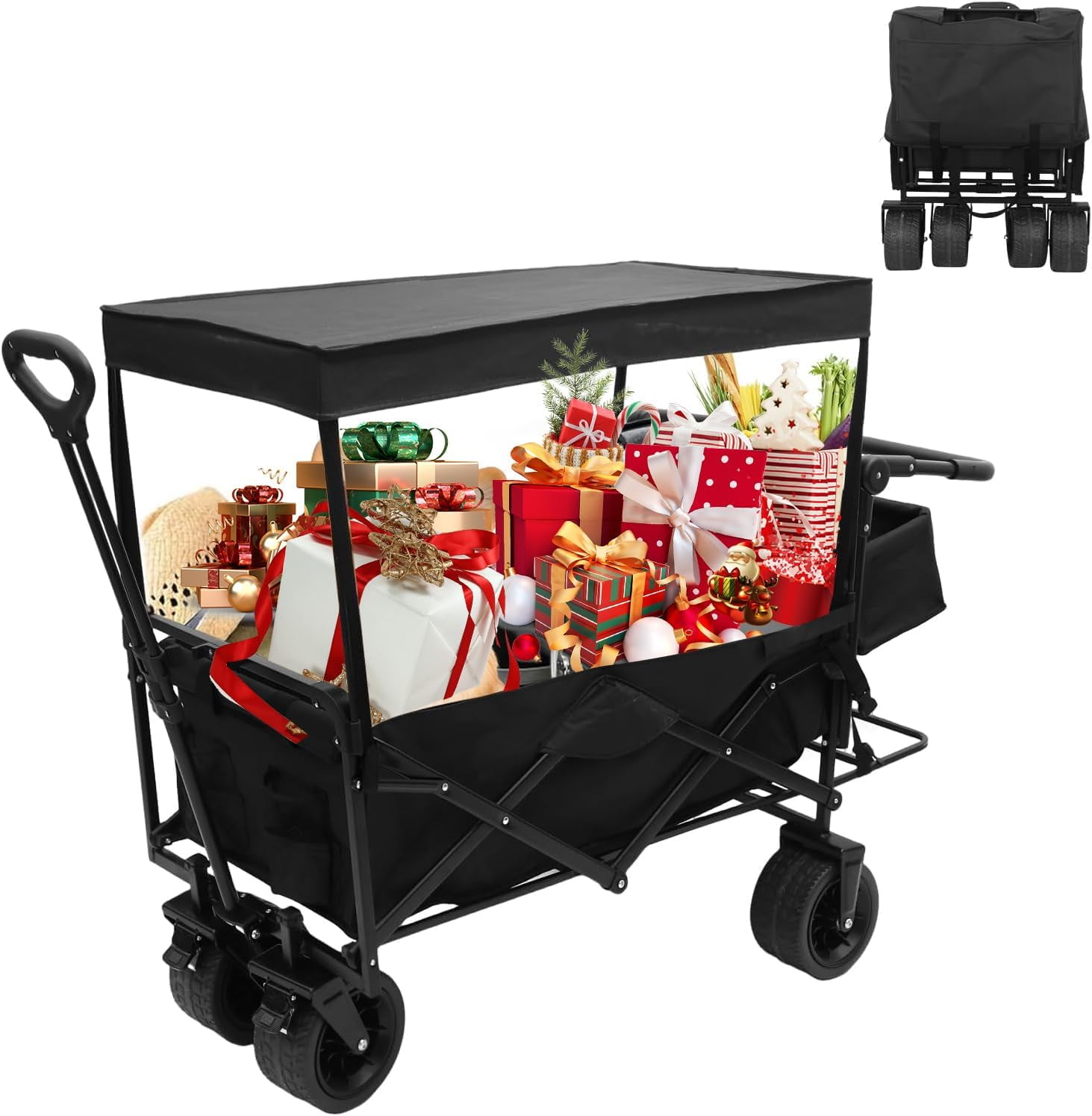 Push Wagon, Stroller Wagons, Wagon with Canopy, Grocery Cart on Wheels ...