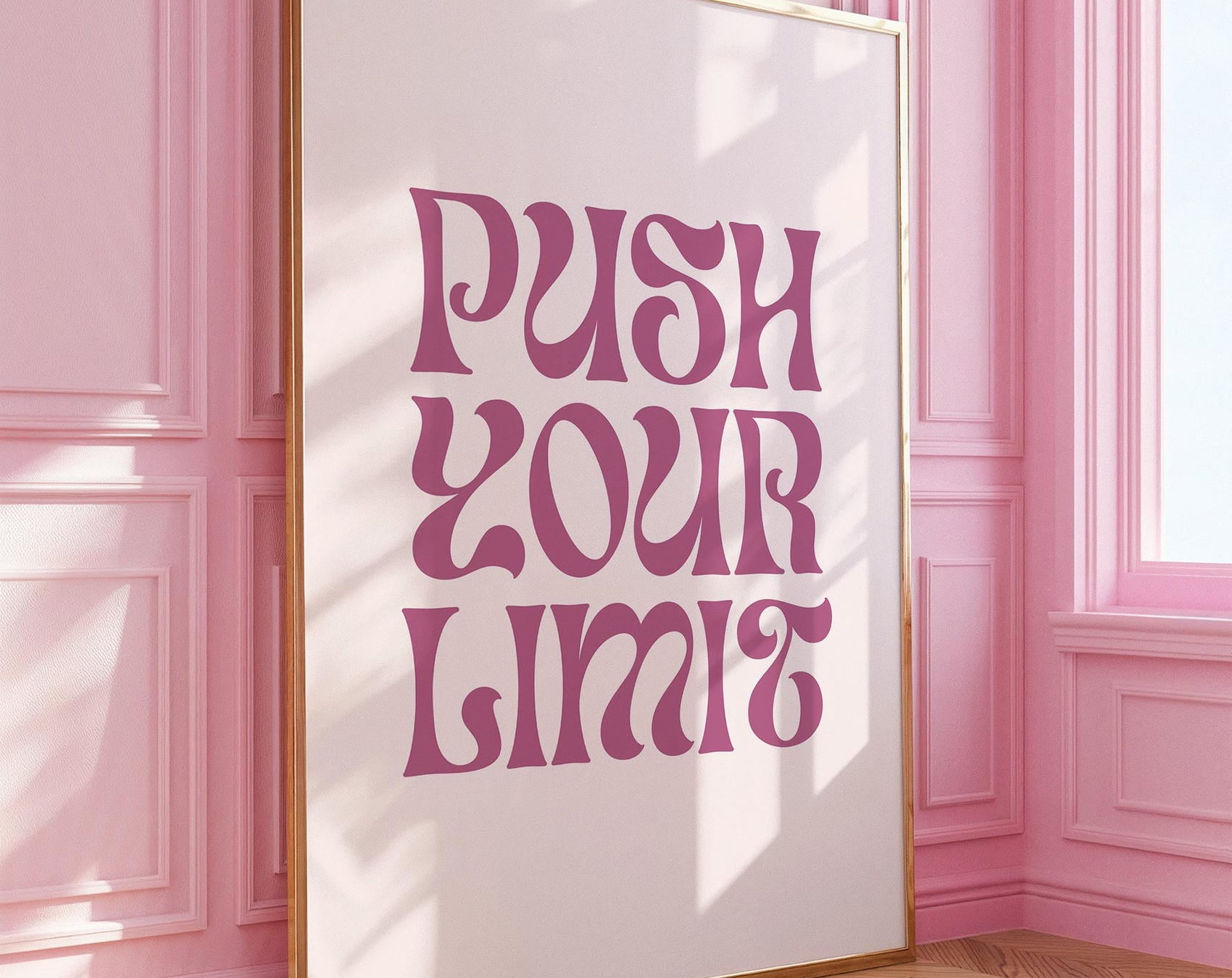 Push Your Limit Motivational Wall Art Inspirational Quote Print Retro Typography Decor for ...